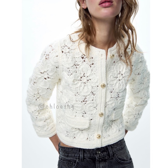 Zara | Sweaters | Zara Knit Macram Cardigan | Poshmark